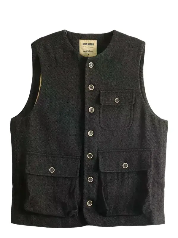 UMA WANG Button-up Pocket-detail Gilet - Grey