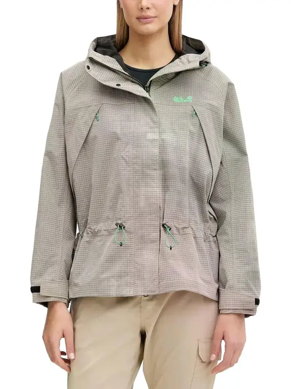 JACK WOLFSKIN Find The Wild 2l Grid-pattern Hooded Jacket - Neutrals