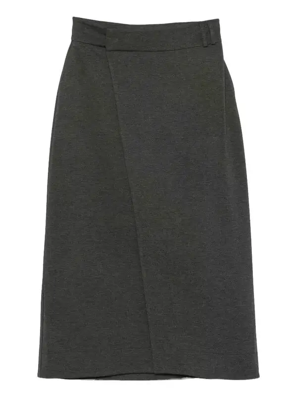Alpha Studio Wrap Midi Skirt With Belt Loops - Grey