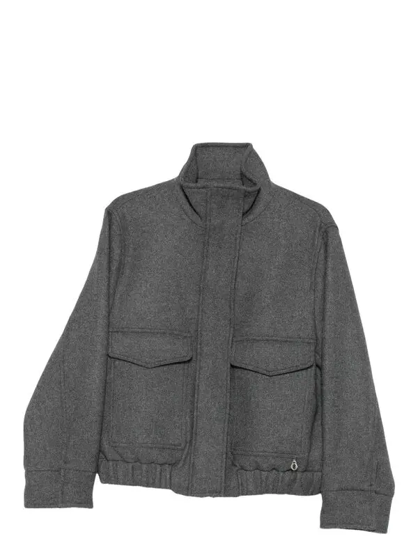 OTTOD'AME Elasticated Hem Flap-pocket Jacket - Grey