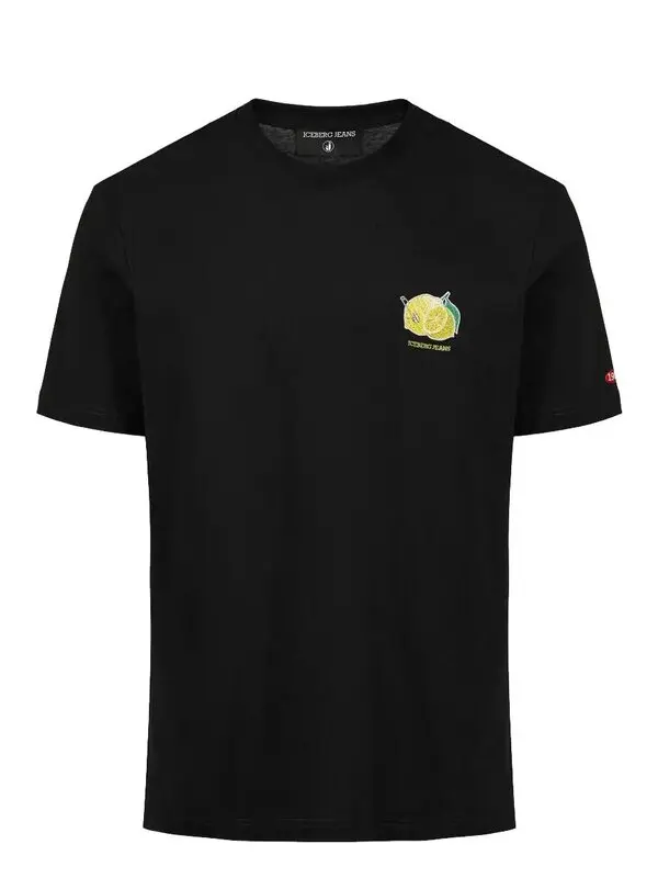 Iceberg Graphic-print Cotton T-shirt - Black
