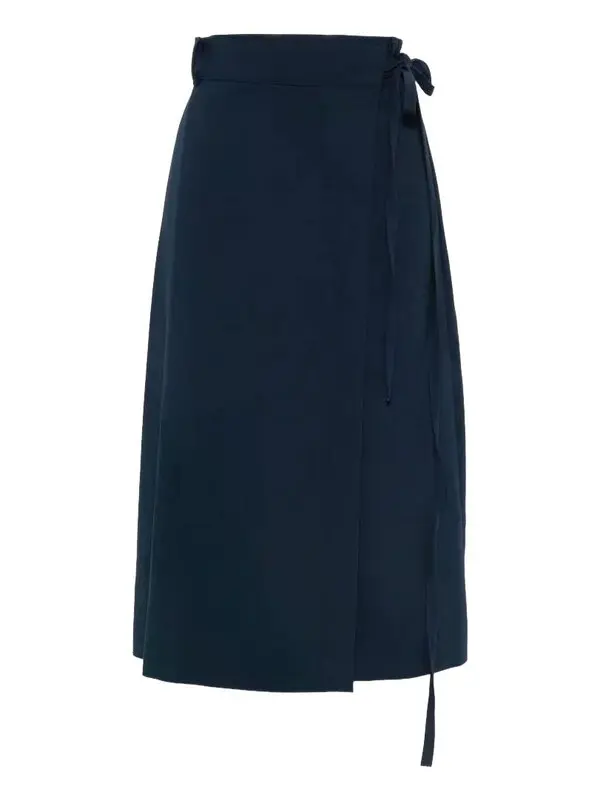 OTTOD'AME Belted Wrap Midi Skirt - Blue