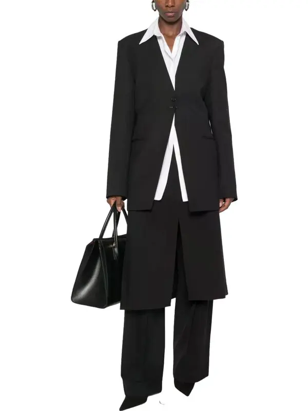 OTTOD'AME Pleated Tie-waist Midi Skirt - Black