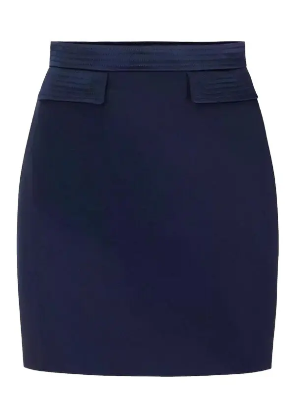 Elisabetta Franchi Double-layer Stretch Crêpe And Satin Mini Skirt - Blue