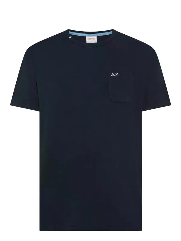 SUN 68 Logo-embroidered Pocket T-shirt - Blue