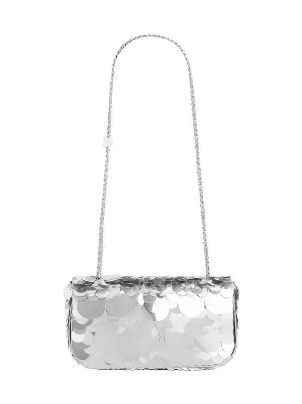 Rabanne Small Sparkle Shoulder Bag - Silver