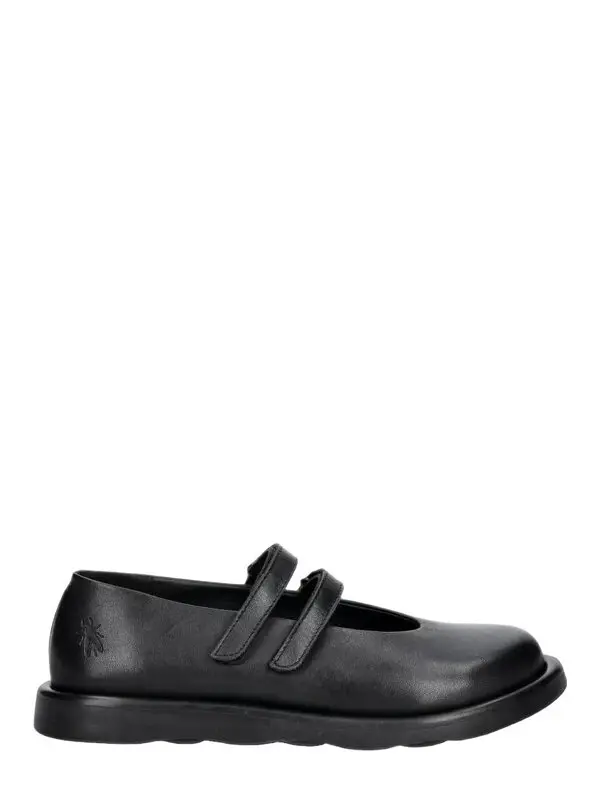Fly London Touch-strap Leather Ballet Flats - Black