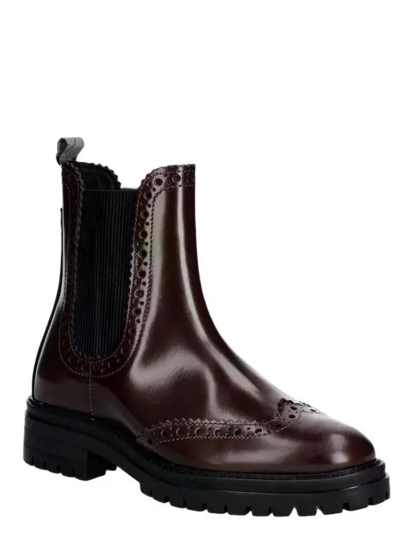 Barbour Brogue Detail Chelsea Boots - Red