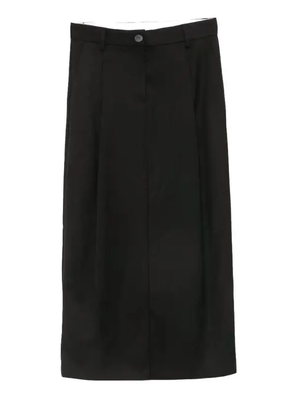 Alpha Studio Midi Skirt With Pleated Detail - Black