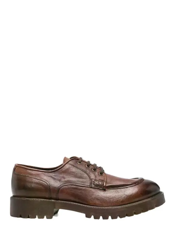 LEQARANT Lace-up Lug Sole Shoes - Brown