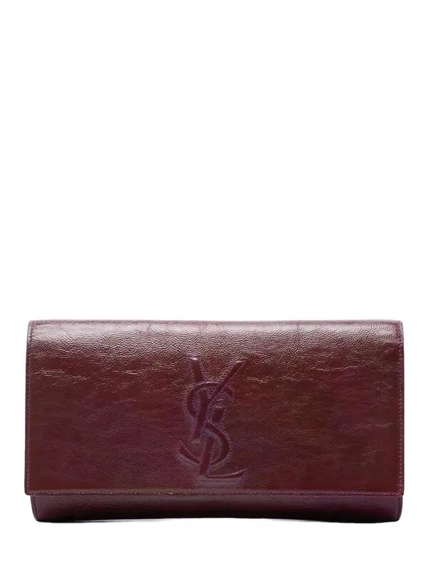 Saint Laurent Patent Monogram Belle De Jour Clutch Bag - Red