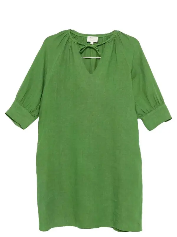 MAISON123 Blinny Tie-neck Mini Dress - Green