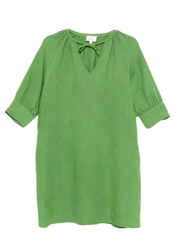 MAISON123 Blinny Tie-neck Mini Dress - Green