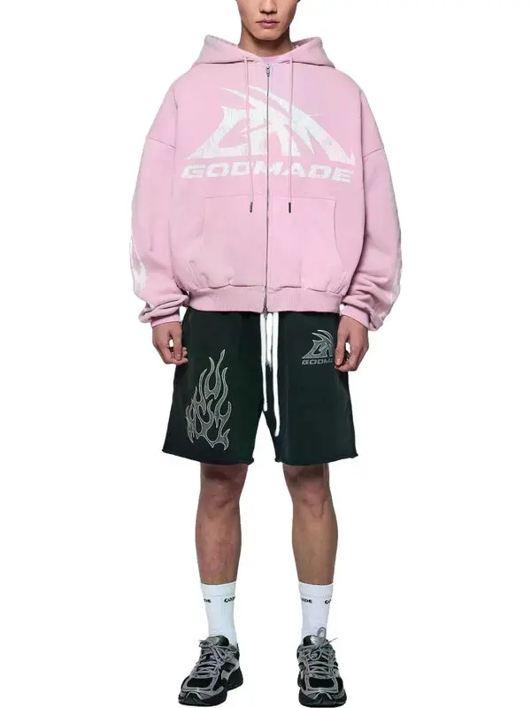 GODMADE Logo-print Zip-up Hoodie - Pink