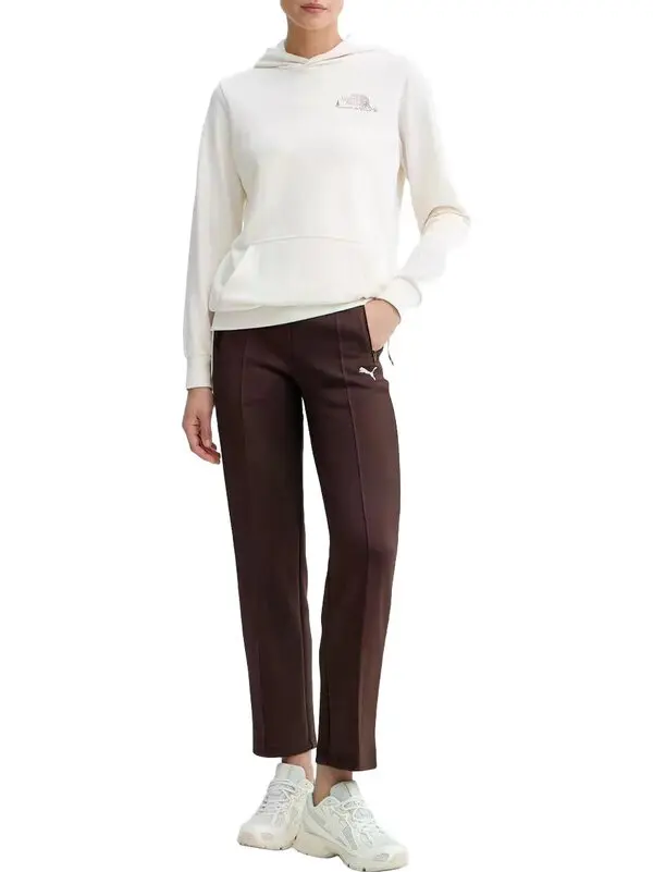 PUMA T7 Logo Embroidered Track Pants - Brown