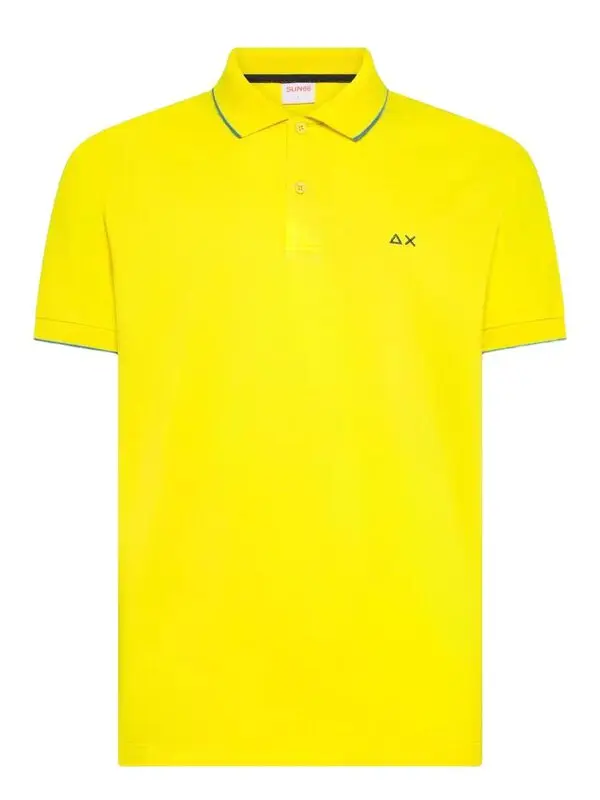 SUN 68 Logo-embroidered Piqué Polo Shirt - Yellow