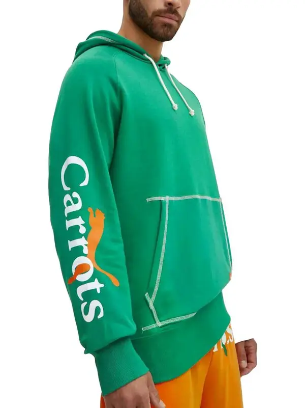 PUMA X Carrots Logo-print Colour-block Hoodie - Green