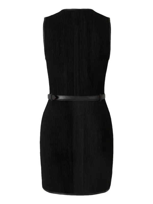 Simkhai Viretta Belted Ribbed-knit Mini Dress - Black