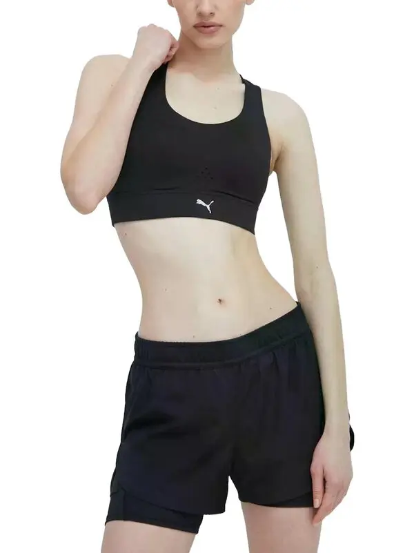 PUMA Pwrbreathe Run Perforated Racerback Bra - Black