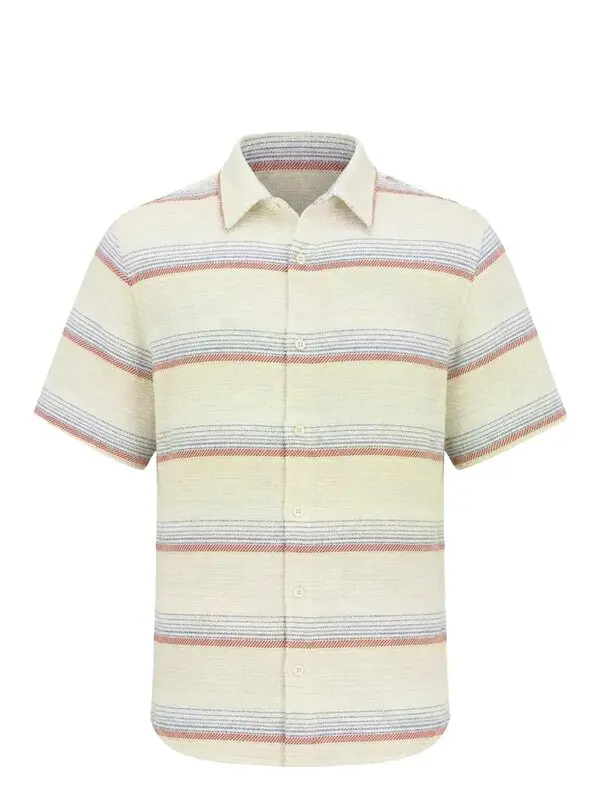 REVOLUTION NOW Striped Short-sleeved Shirt - Neutrals