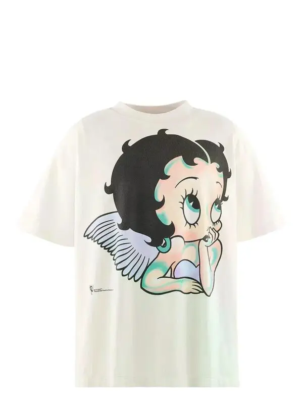 SAINT MXXXXXX X Betty Boop Angel Print T-shirt - White