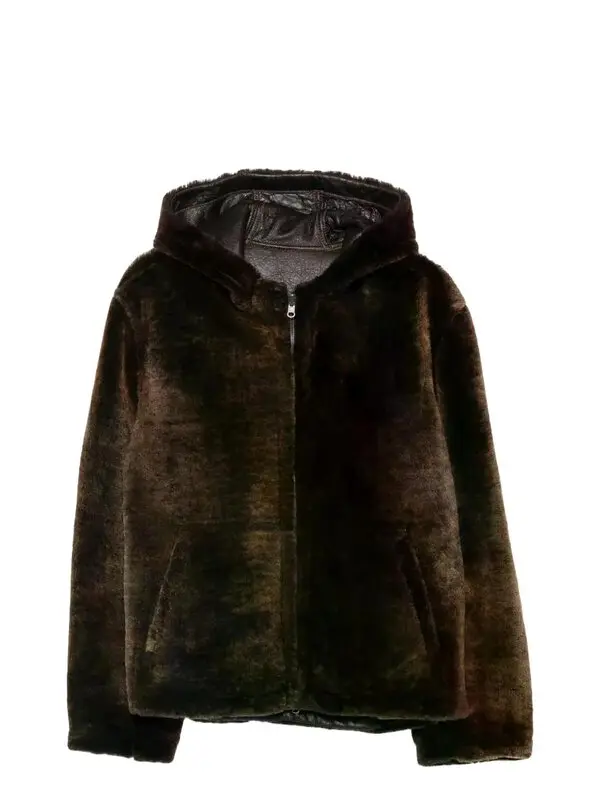 SALVATORE SANTORO Hooded Zip-up Jacket - Brown