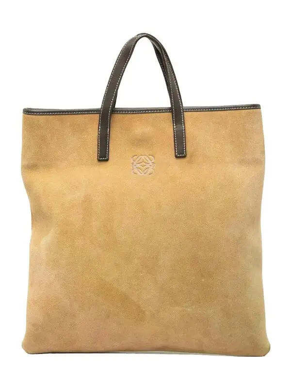 Loewe Suede Anagram Tote Bag - Neutrals