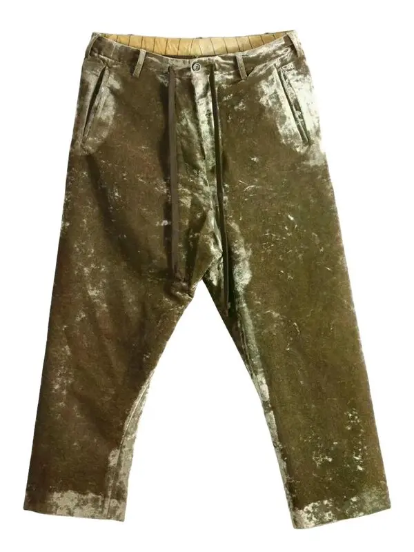 UMA WANG Perch Velvet Drawstring Trousers - Brown