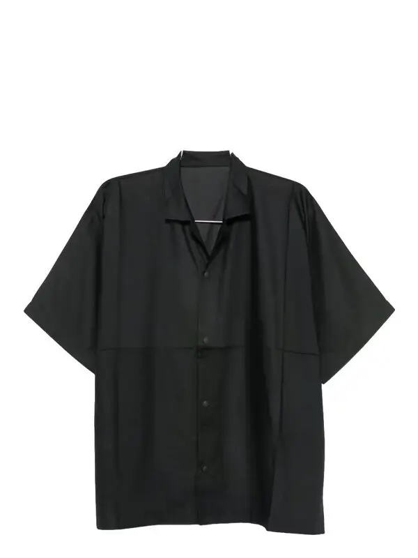 Issey Miyake Short-sleeve Notched-collar Shirt - Black