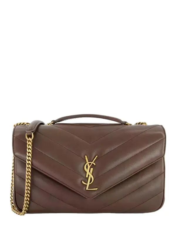 Saint Laurent Loulou Chevron-quilted Leather Shoulder Bag - Brown