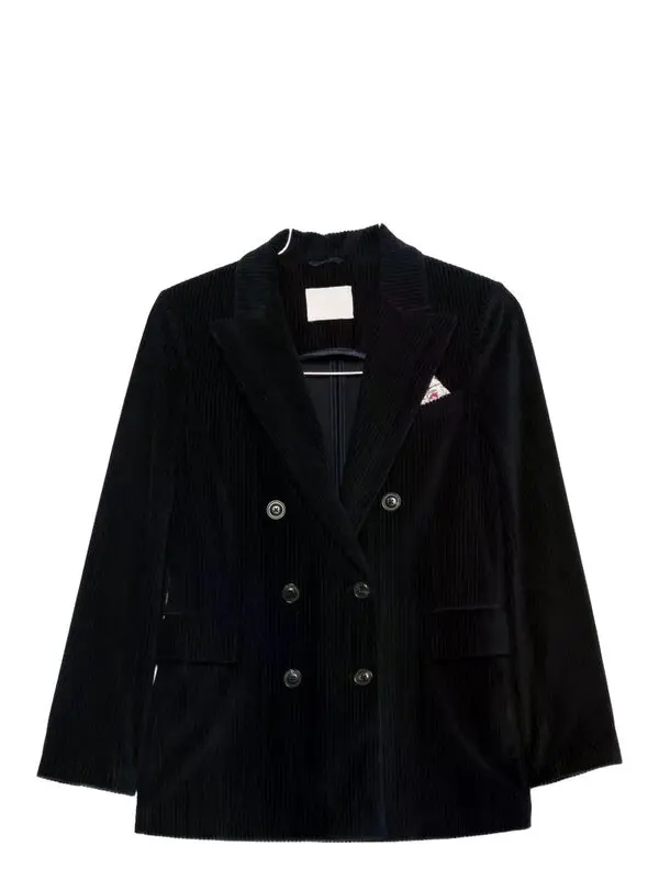 CIRCOLO 1901 Double-breasted Corduroy Jacket - Black