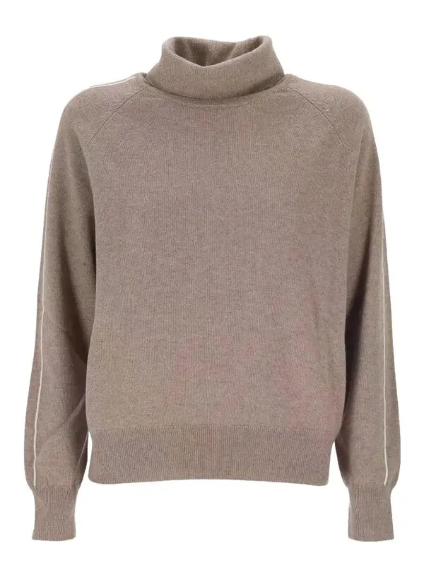 PUROTATTO Roll-neck Wool Sweater - Neutrals