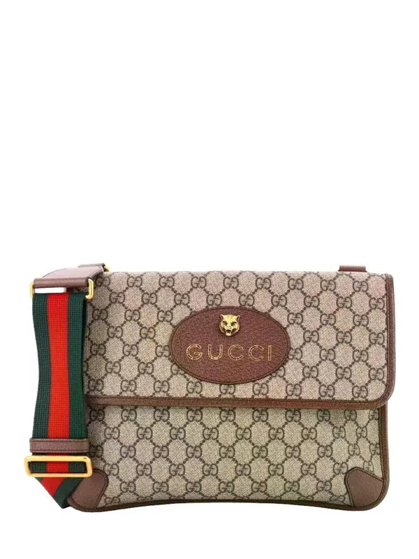 Gucci Gg Coated Canvas Messenger Bag - Neutrals