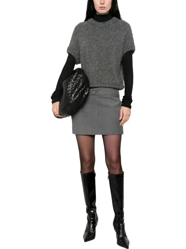 SUSANNE BOMMER Raglan Sleeve Knitted Sweater - Grey