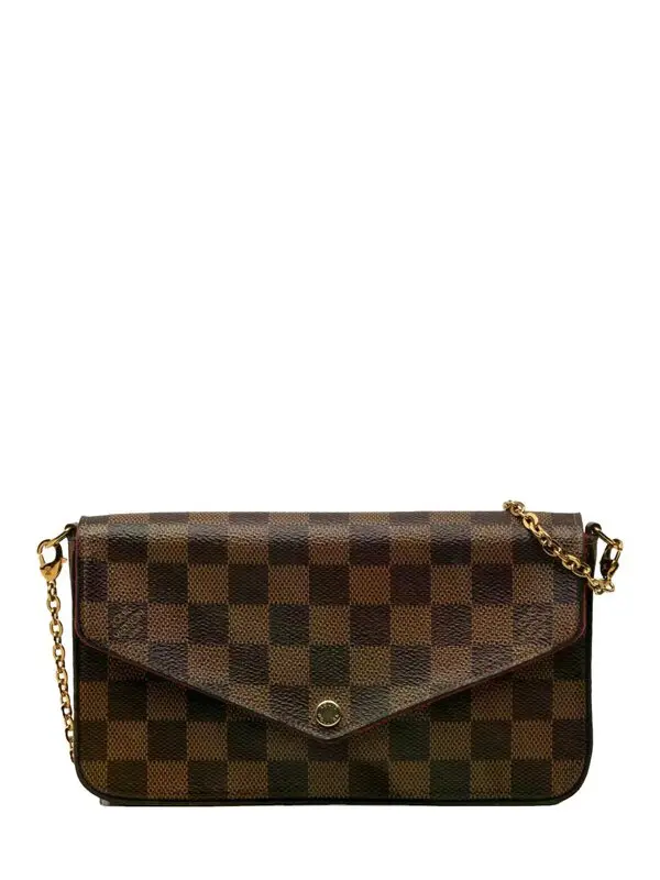 LOUIS VUITTON 2018 Damier Ebene Pochette Felicie Crossbody Bag - Brown
