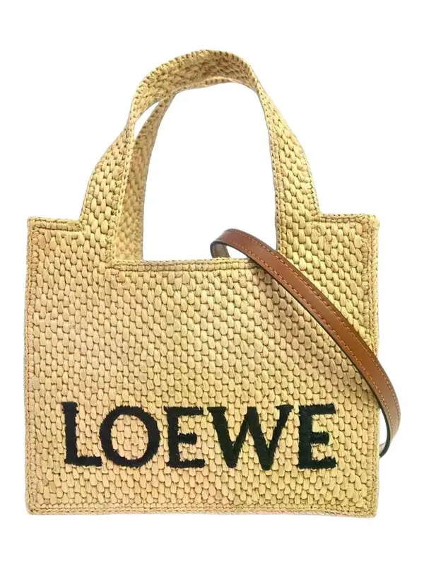 Loewe Mini Logo-embroidered Tote Bag - Neutrals