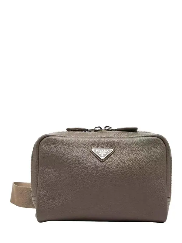 Prada Vitello Daino Zip Belt Bag - Brown