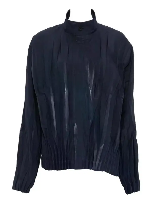 Issey Miyake Pleated Design Jacket - Blue