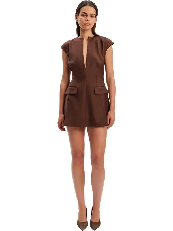 Bardot Marika A-line Mini Dress - Dark Choco
