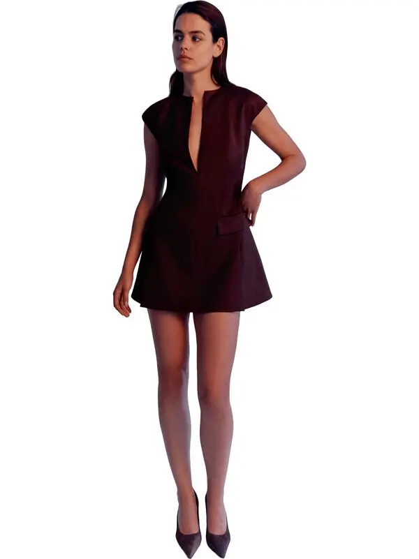 Bardot Marika A-line Mini Dress - Dark Choco