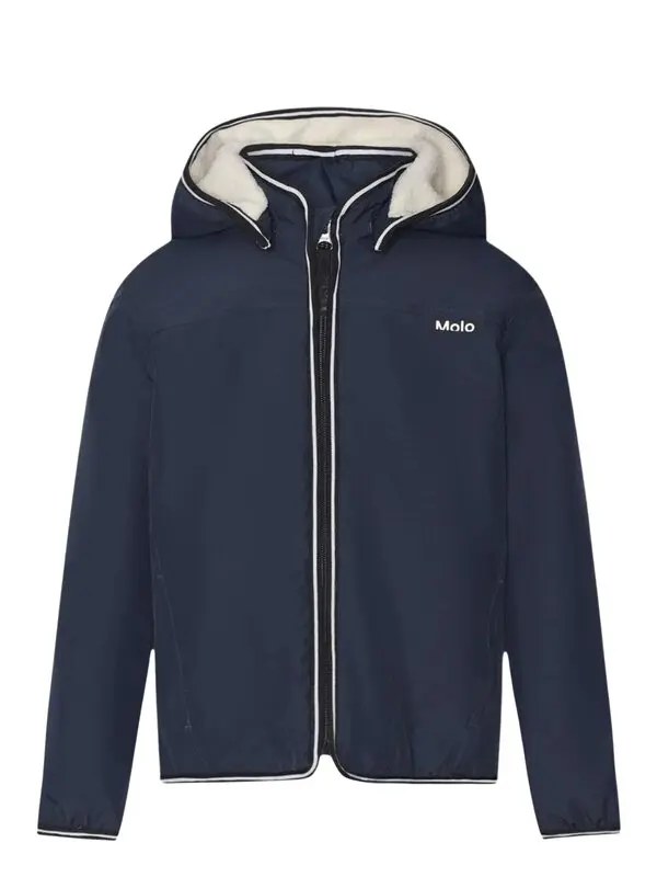 MOLO Zip-up Polyester Jacket With Elasticated Cuffs - Blue