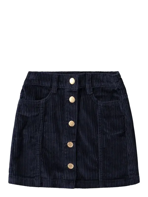 MOLO Bera Corduroy Button-front Skirt - Blue