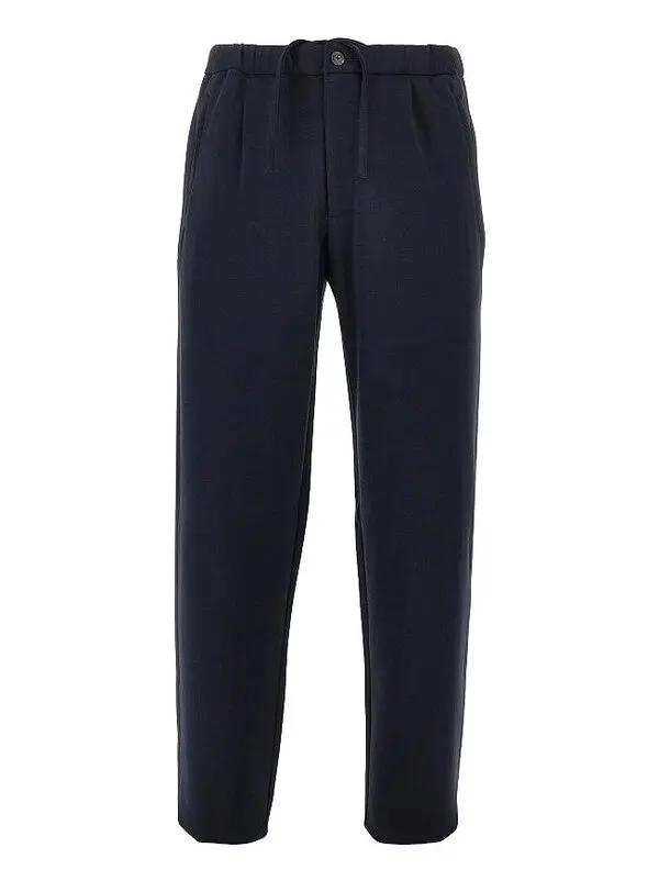 Emporio Armani Jersey Trousers With Elasticated Waist - Blue