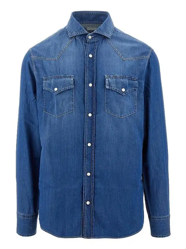 Brunello Cucinelli Easy Fit Deni Shirt An - Blue