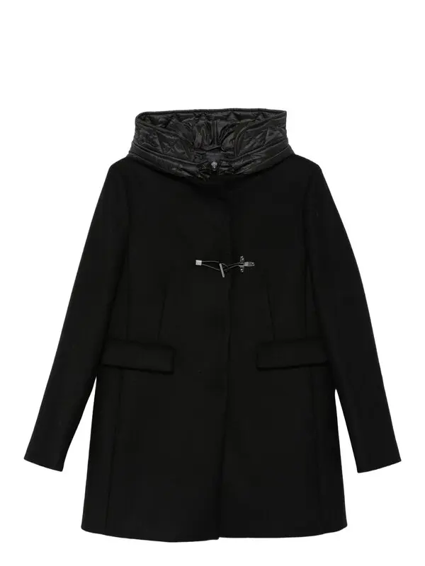 FAY Jacket With Hooded Collar And Toggle Closure - Black