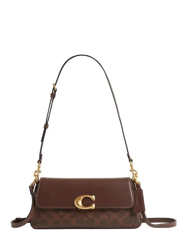 COACH Restored Jet Shoulder Bag In Signature Canvas - Brass/maple