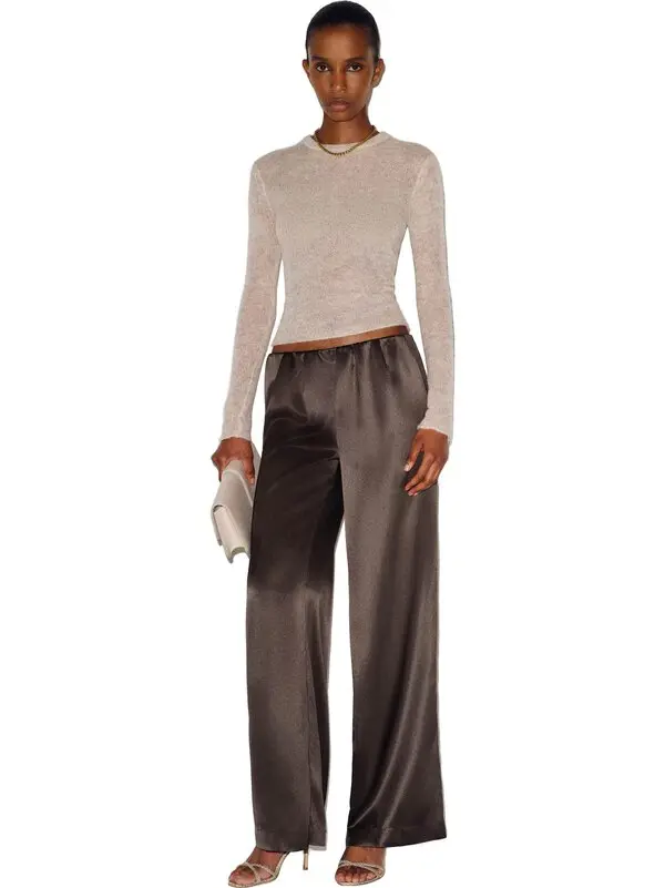 REFORMATION Stacey Satin Pant - Black