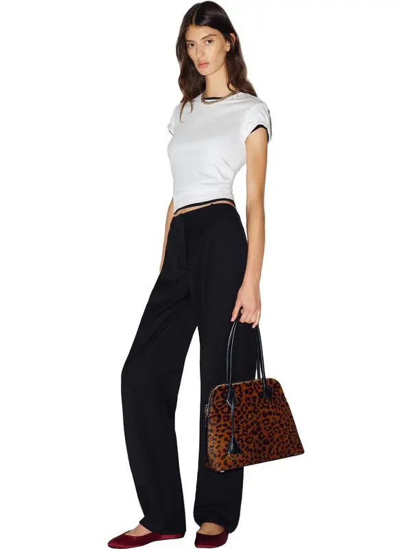 REFORMATION Jackie Bow Leg Trousers - Black