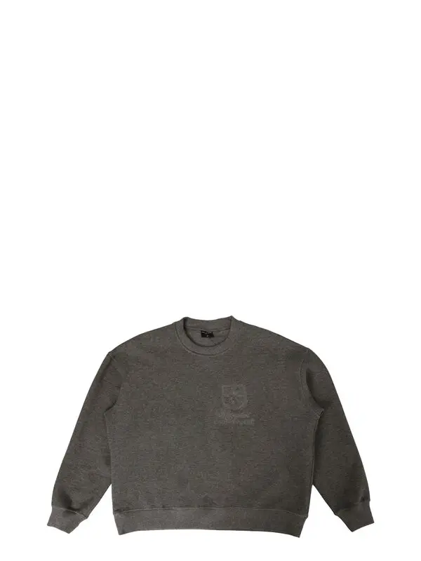 RAVE ON TREND Hampton Crewneck Sweatshirt With Embroidered Crest - Grey