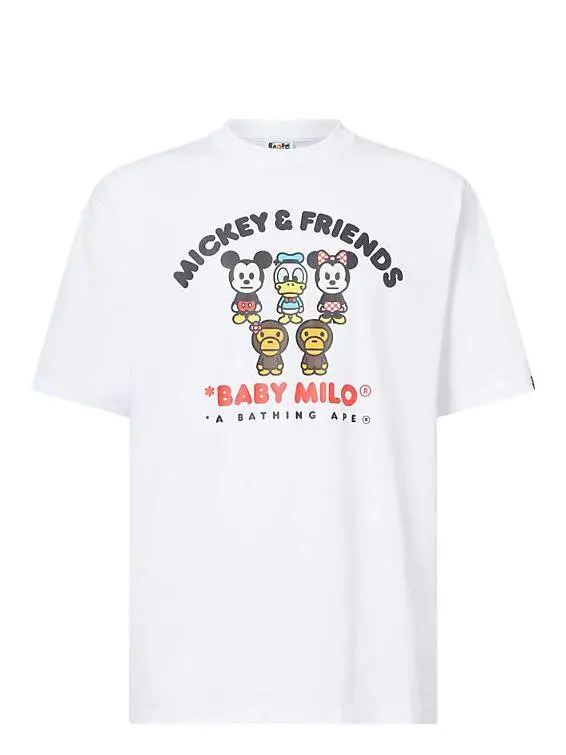 A BATHING APE X Disney Micky & Friends Baby Milo Cotton T-shirt - Black